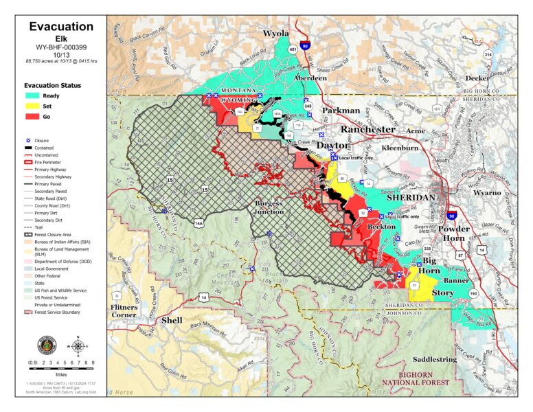 New Updates to Evacuation Map for the Elk Fire – Sheridan Media